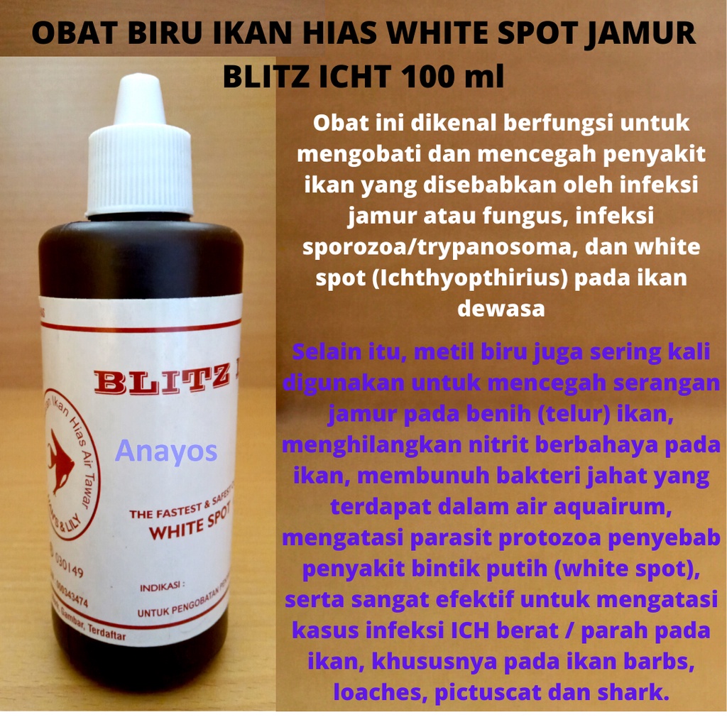 Jual Blits Ich Blitz Icht Methylene Blue Obat Biru Ikan Hias White Spot ...