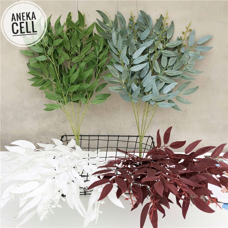 Jual Daun Snow Eucalyptus Daun Plastik Palsu Artificial Daun Ruscus ...