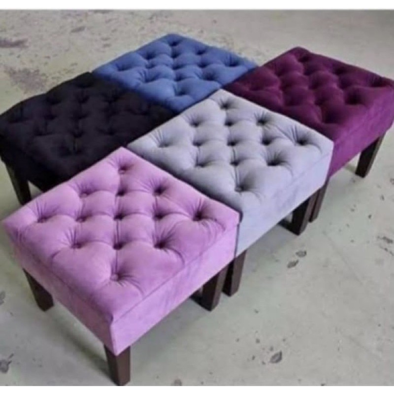 Jual kursi puff minimalis kursi rias kafe kain kulit beludru | Shopee ...