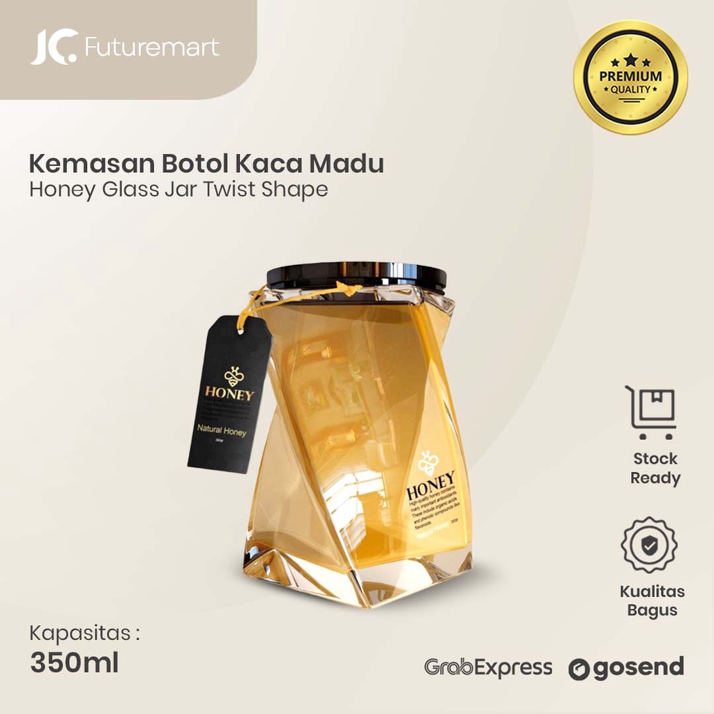 Jual Botol Kaca Twist Shape 350Ml Kemasan Madu Selai Honey Glass Jar ...