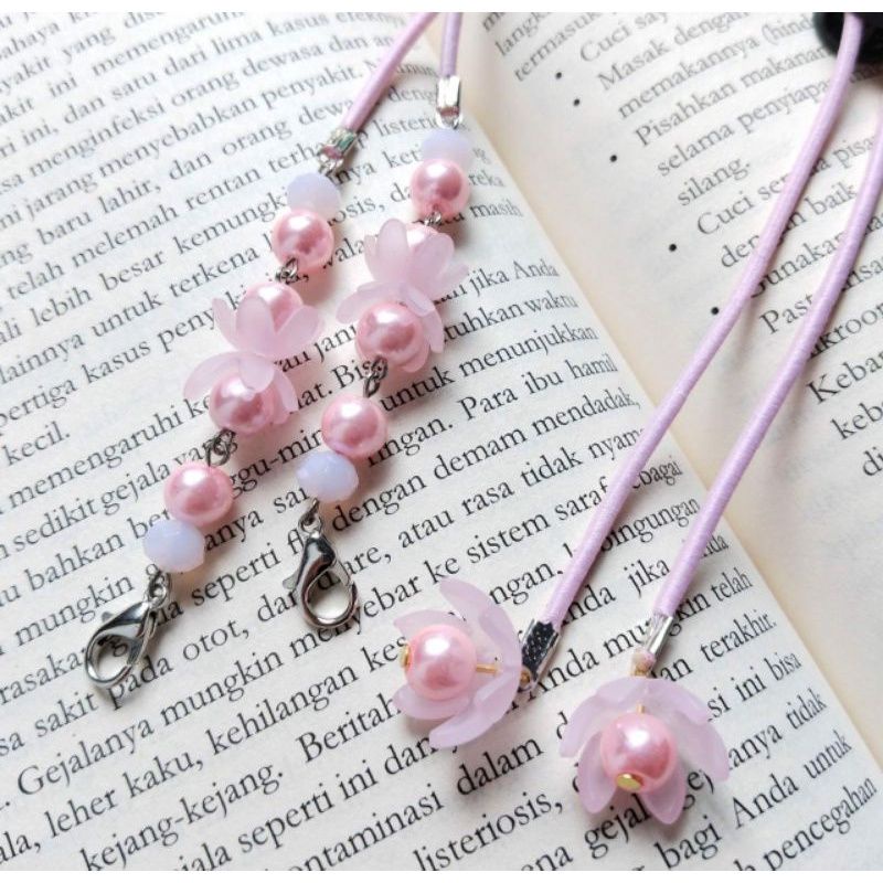 Jual Strap Kalung Masker Hijab Bunga Juntai 2 in 1 Jilbab pengait tali ...