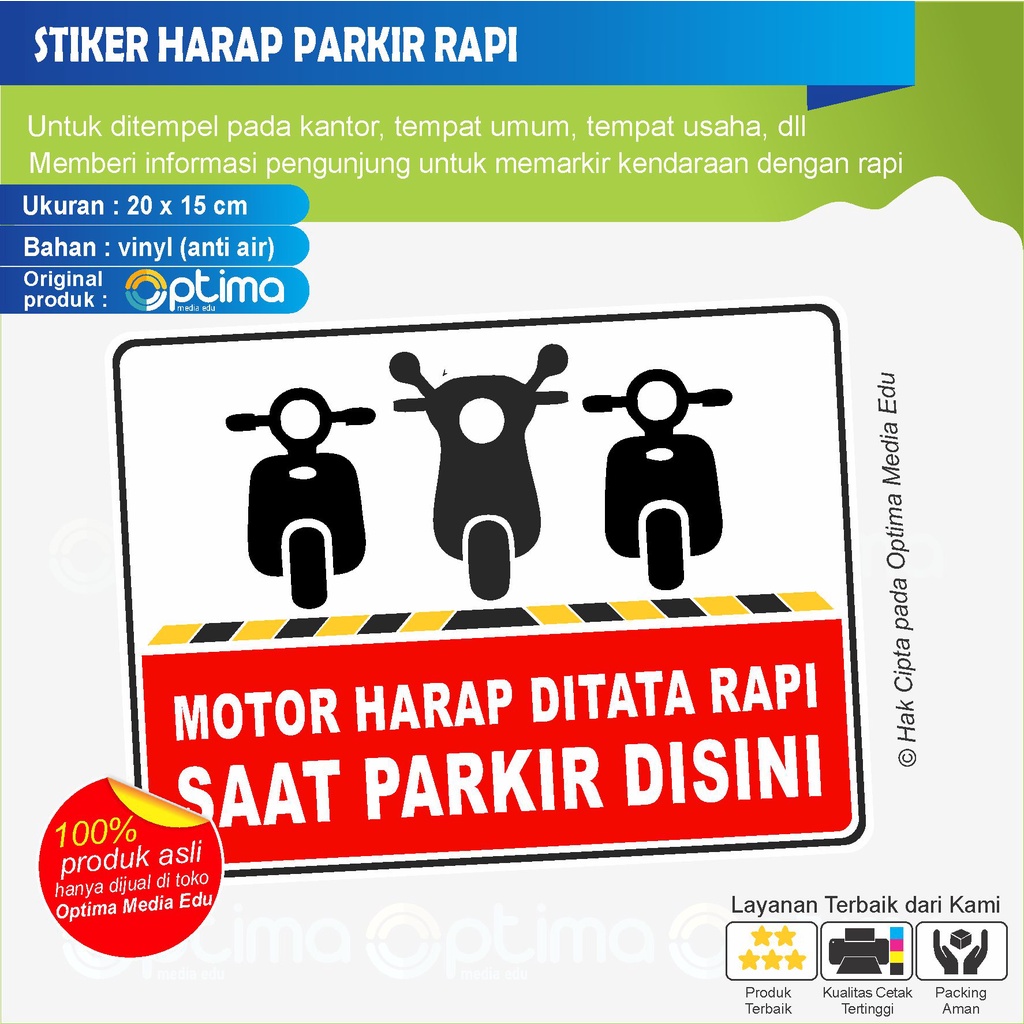 Jual STIKER MOTOR HARAP DI TATA RAPI SAAT PARKIR | Shopee Indonesia