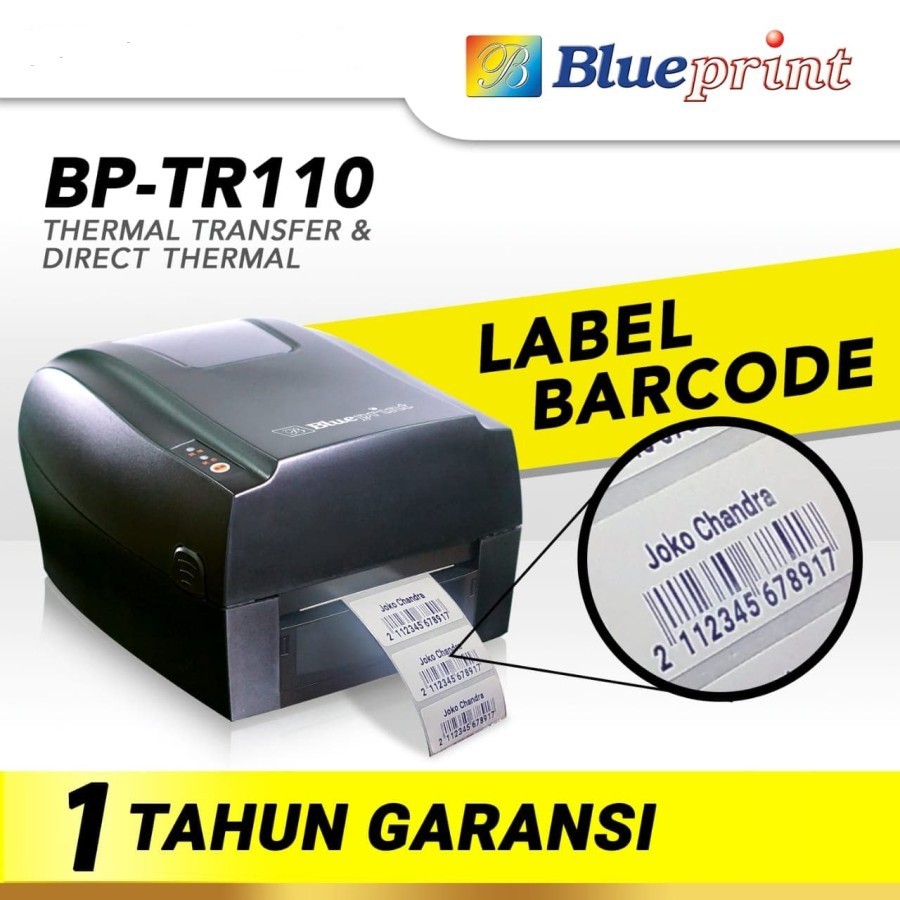 Jual Printer Barcode Thermal / Label BLUEPRINT BP-TR110 (USB+Serial+LAN ...