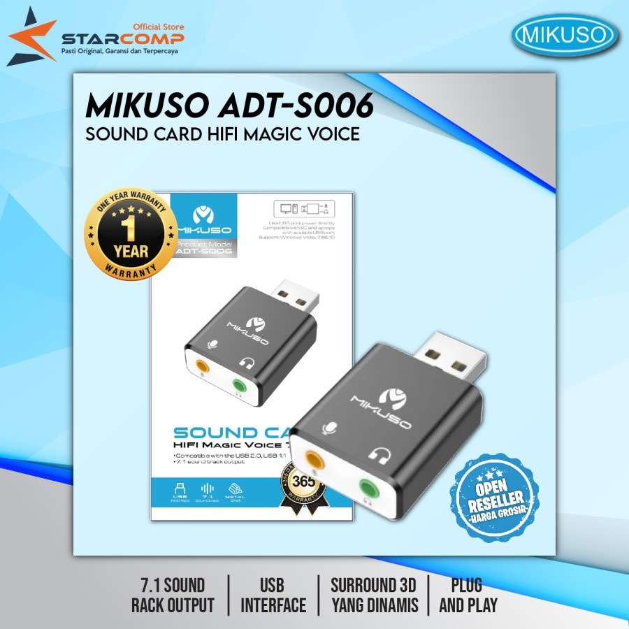 Jual SoundCard USB Mikuso ADT-S006 Hifi Magic Voice 7.1ch Mikuso ADT S006 | Shopee Indonesia