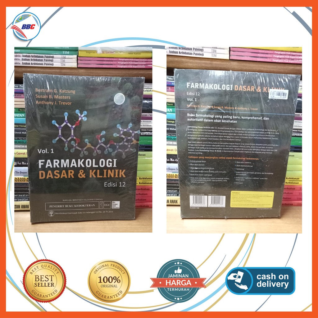 Jual BUKU FARMAKOLOGI DASAR & KLINIK VOLUME 1 EDISI 12 - BERTRAM C. KATAUNG | Shopee Indonesia