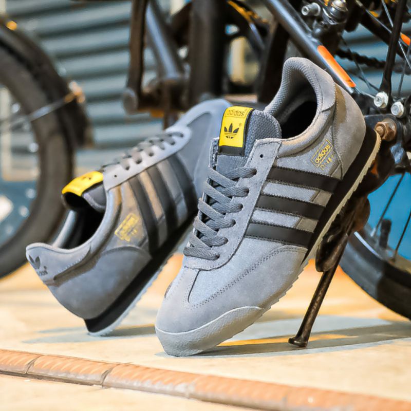 Jual PROMO SEPATU PRIA DRAGON GREY LIST BLACK SNEAKERS CASUAL PALING ...