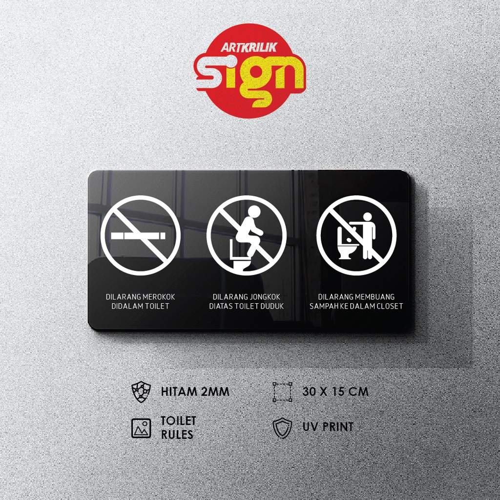 Jual Artkrilik - SIGN AKRILIK LARANGAN TOILET PRINTED | ACRYLIC SIGNAGE ...