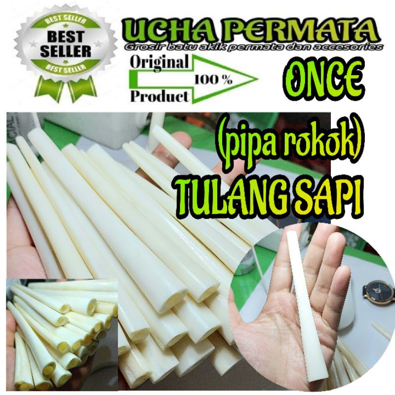 Jual pipa rokok once tulang sapi putih panjang 12cm | Shopee Indonesia