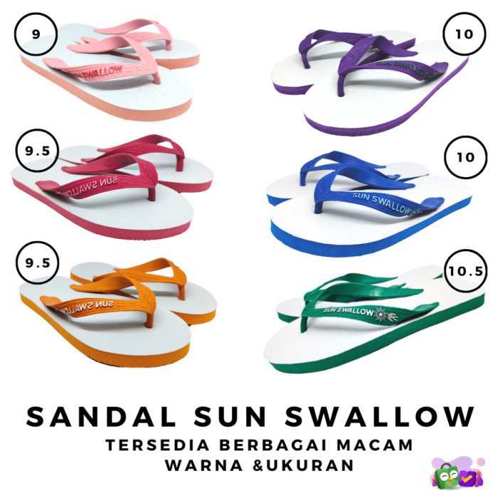Jual Sendal Jepit SUN SWALLOW Ukuran Lengkap Ori Sandal Pria dan Wanita ...