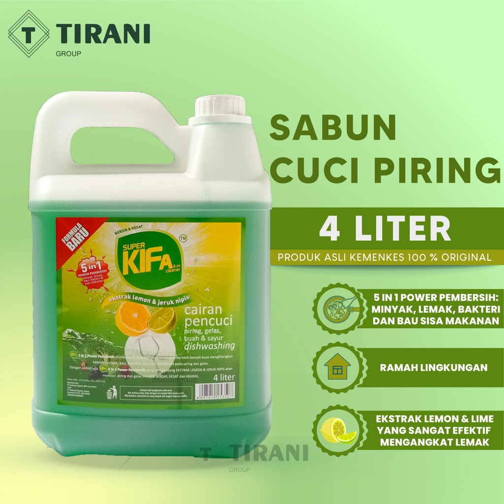Jual Sabun Cuci Piring Super KIFA 4 liter Dishwashing Ekstra Lemon dan ...