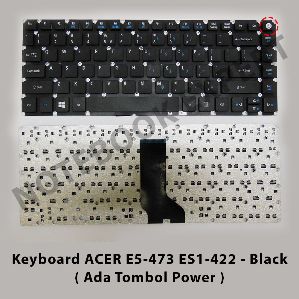 Jual Keyboard Acer E5-473 Es1-422 - Black ( Ada Tombol Power ) | Shopee ...
