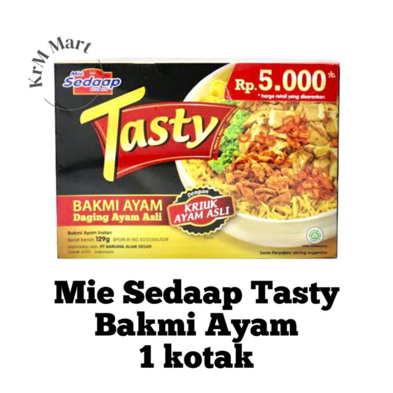 Jual Tasty Mie Sedaap Bakmi Ayam 1 kotak mi instan sedap kriuk ayam ...