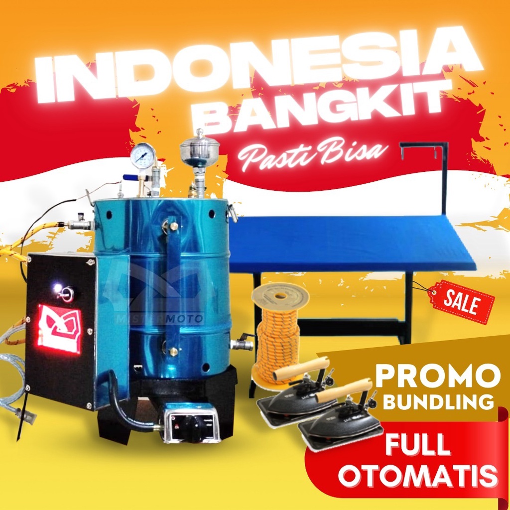 Jual Setrika Uap Boiler FULL OTOMATIS AIR dan API dan 2 Meja setrika ...