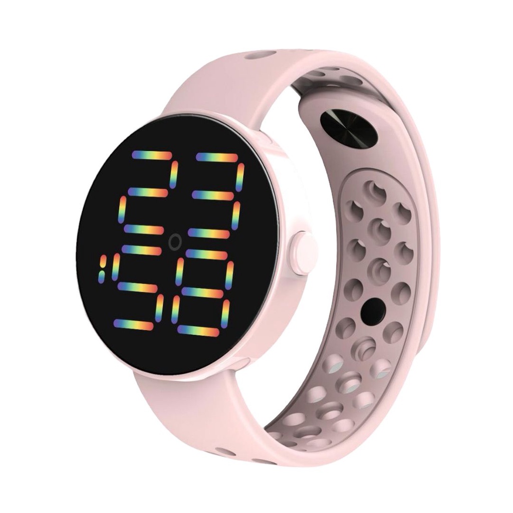 Jual WBS Jam Tangan LED BULAT Digital Pria Wanita Rubber Electronic ...