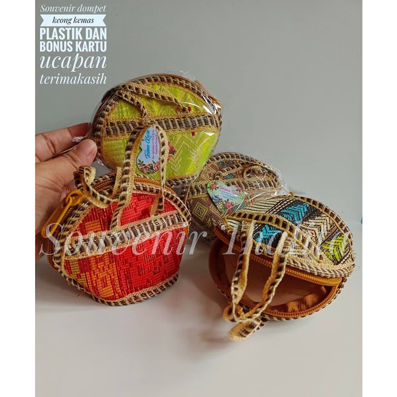 Jual (Isi 50 pcs )Souvenir dompet / DOMPET KOIN SONGKET JINJING / dompet anyaman/ dompet batik ...