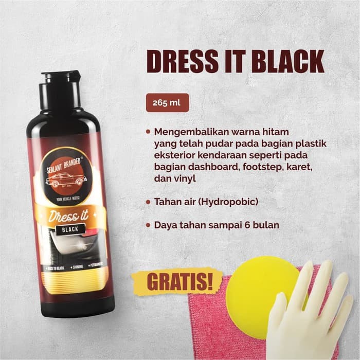 Jual CX256 Dress it Black trim restorer back to black not Meguiars 265ml | Shopee Indonesia