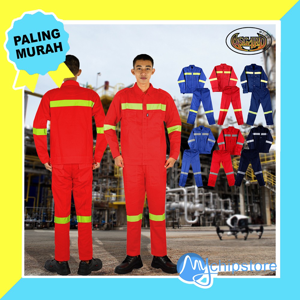 Jual Wearpak Safety Model Setelan Kerja Baju Dan Celana ASGARD | Shopee ...