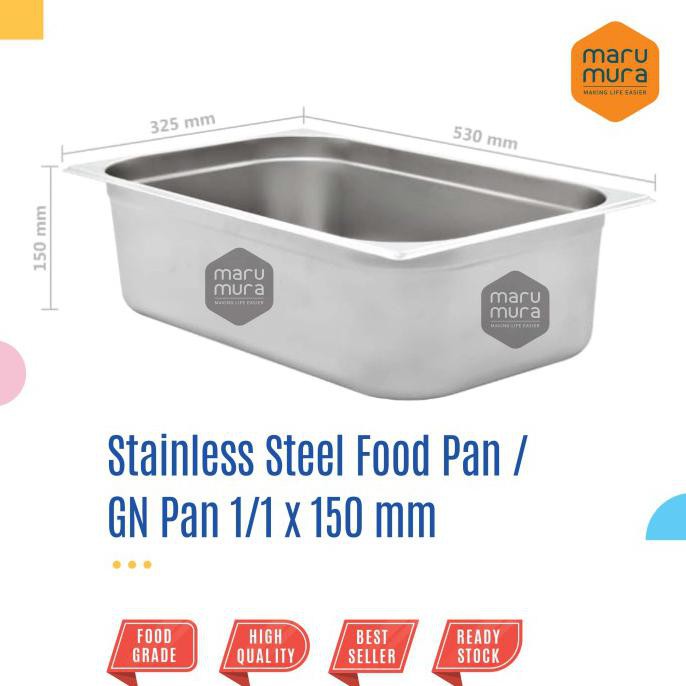 Jual Food Pan / GN Pan 1/1 x 150 mm Stainless Steel | Shopee Indonesia