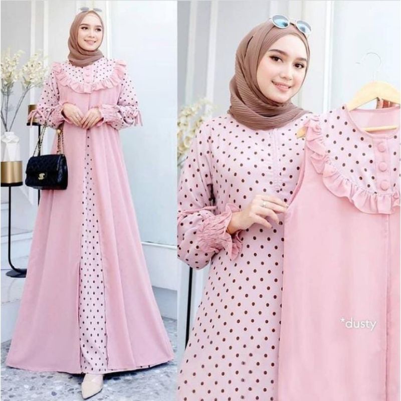 Jual Setelan Baju Gamis Remaja Wanita Santai Muslim Muslimah Pesta ...