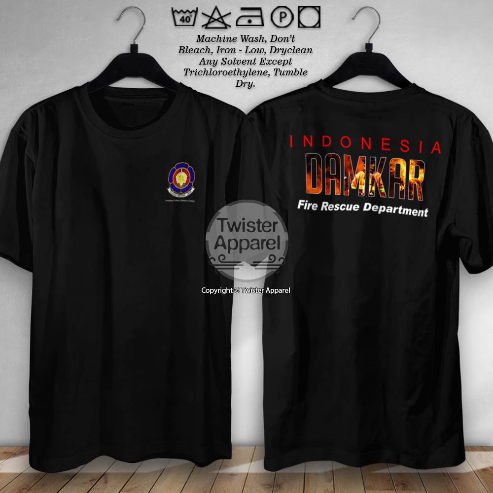 Jual Kaos Baju Damkar Indonesia Fire Rescue Tshirt Distro Instansi ...