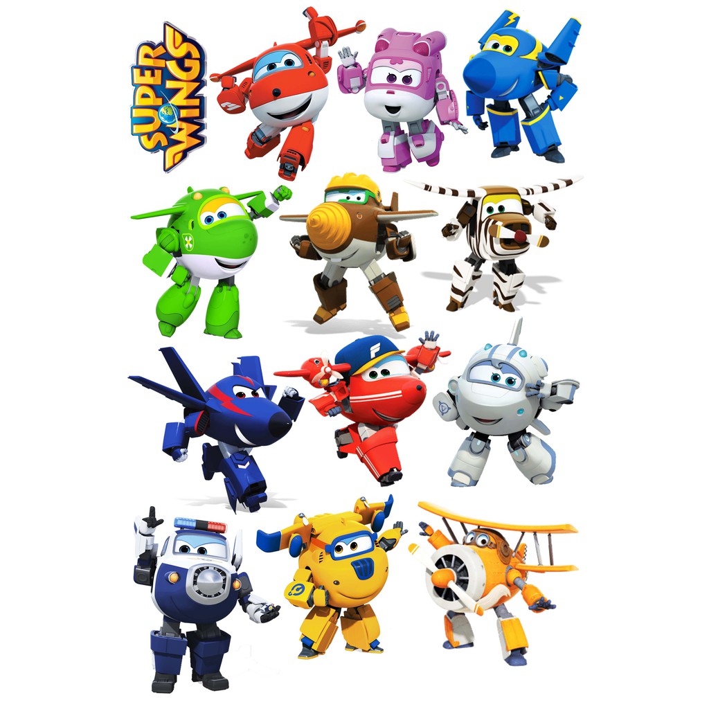 Jual Sticker Dinding SUPERWINGS Size 8 cm Vinyl white waterproof ...