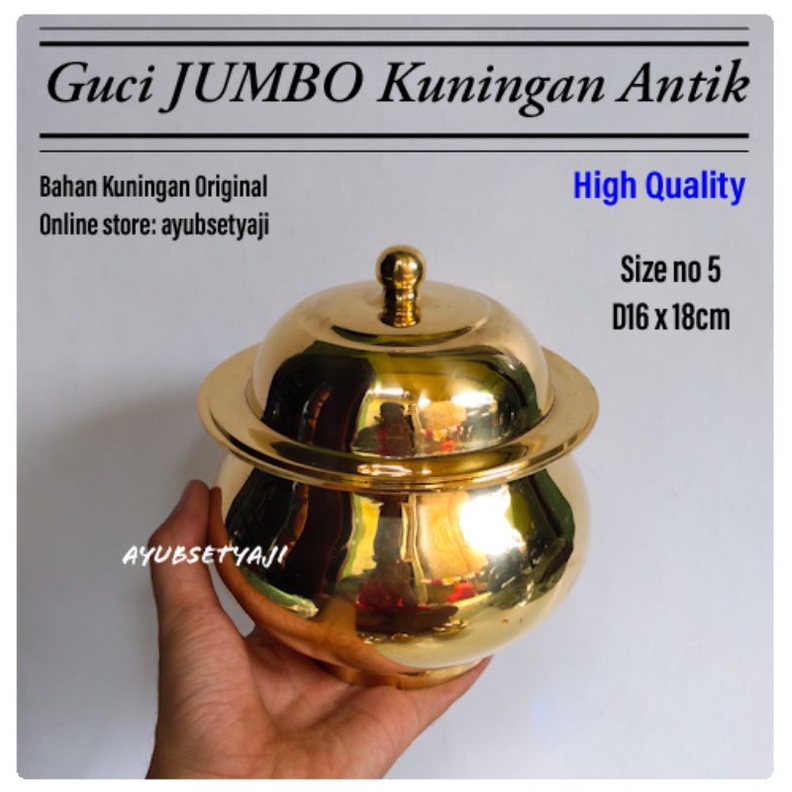 Jual Guci Kuningan 05 (D16cm) JUMBO BESAR Bokor Kuningan antik FULL ...
