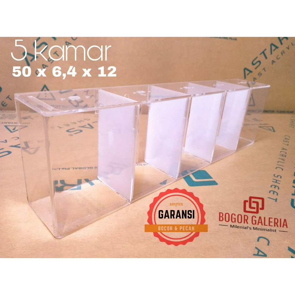 Jual AKRILIK SOLITER CUPANG 5 KAMAR 50 x 6.4 x 12 2mm AQUARIUM MINI | Shopee Indonesia