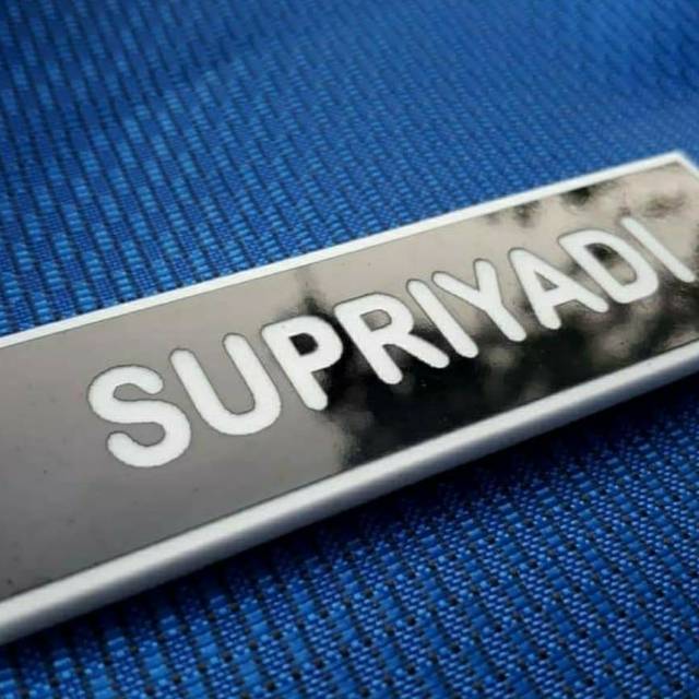 Jual Nama Dada Name tag ukir list putih/ Nametag Ukir Custom/ Nama dada ...