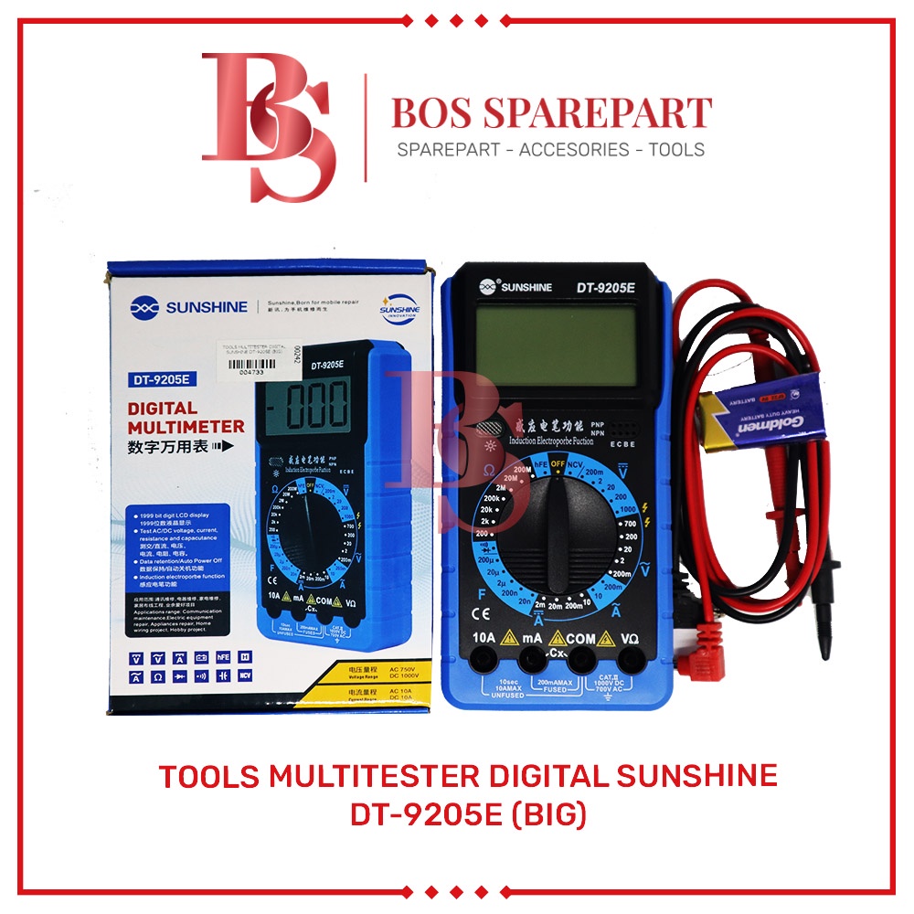 Jual TOOLS MULTITESTER DIGITAL SUNSHINE DT-9205E (BIG) | Shopee Indonesia