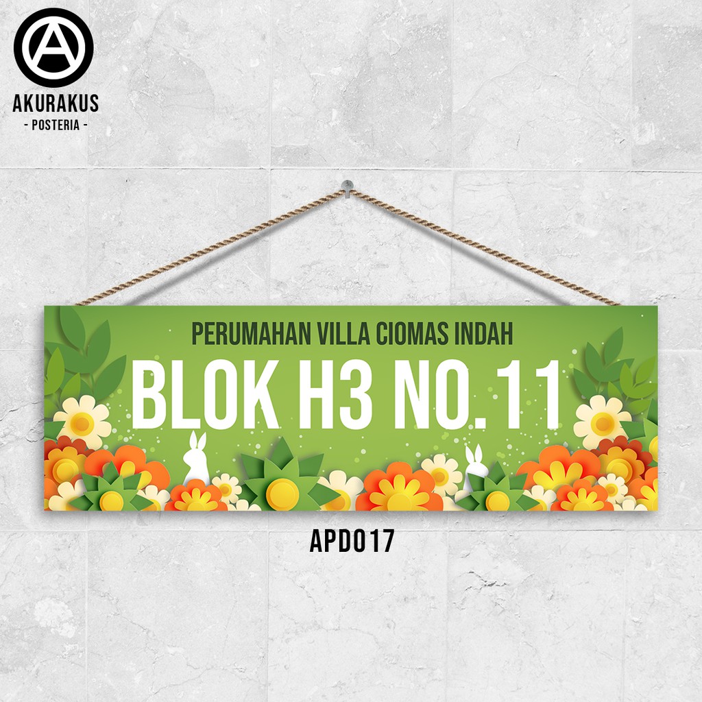 Jual ALAMAT NOMOR RUMAH POSTER KAYU PAJANGAN WALL SIGN APD017 10cmX30cm ...