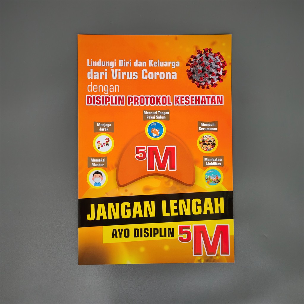 Jual Poster jangan Lengah 5M - Poster Sosialisasi 5M, Poster Protokol ...