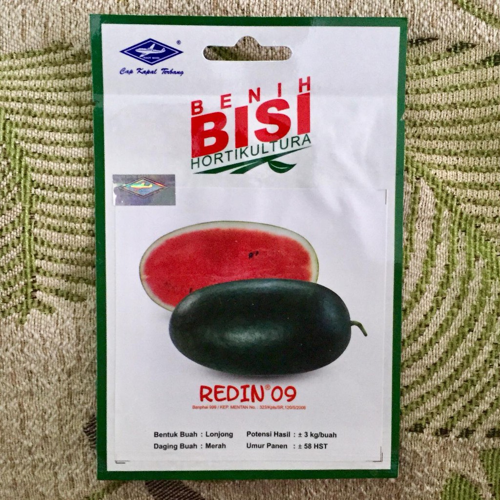 Jual Benih Bibit Semangka Merah REDIN Bisi HG Cap Kapal Terbang kemasan ...