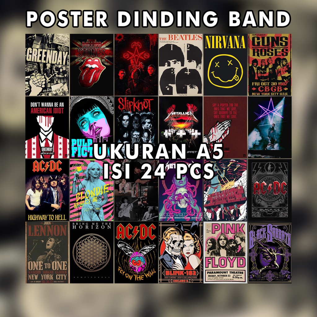 Jual POSTER AESTHETIC BAND SERIES | PAKET 24PCS | Shopee Indonesia