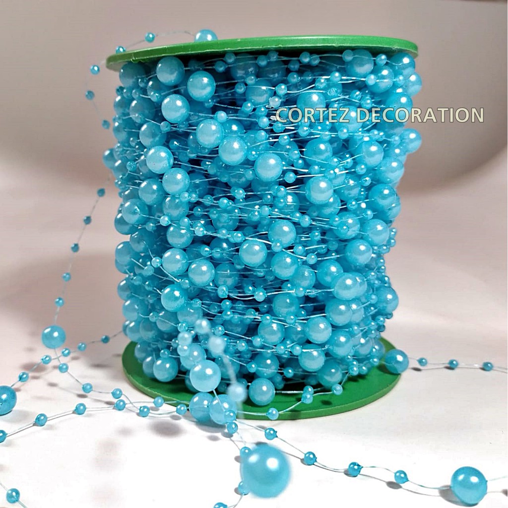 Jual Mutiara renteng Mutiara warna Mote besar kecil per meter hiasan ...