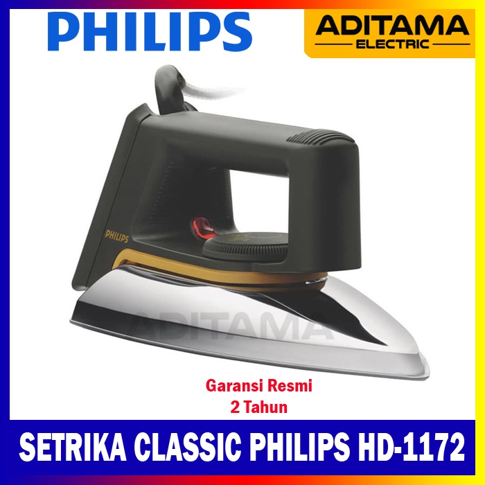 Jual SETRIKA PHILIPS CLASSIC HD 1172 Original/ PHILIPS DRY IRON HD 1172 ...