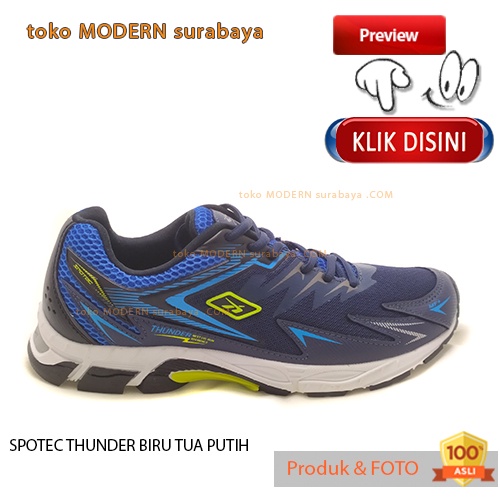 Jual Sepatu pria olahraga sneakers tali SPOTEC THUNDER BIRU TUA PUTIH ...