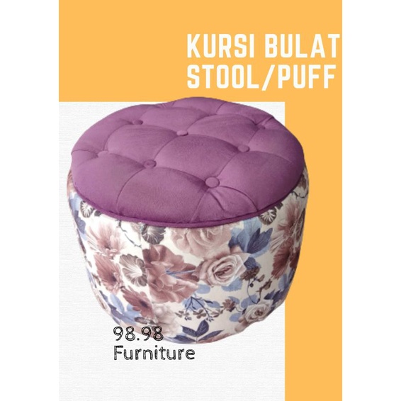 Jual Sofa Bulat Puff - Kursi stool - Sofa Bulat Murah - Puff Kain uk 47 ...