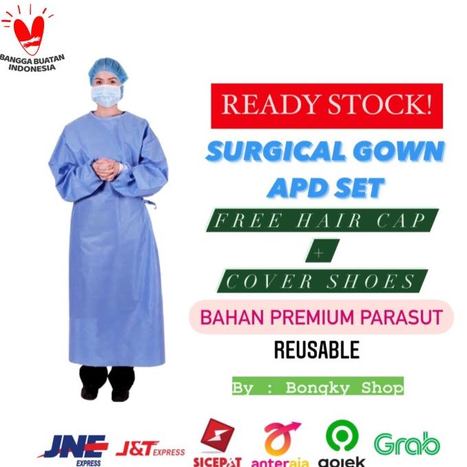 Jual Surgical Gown Parasut Set / Gown APD / Baju Medis Operasi ...