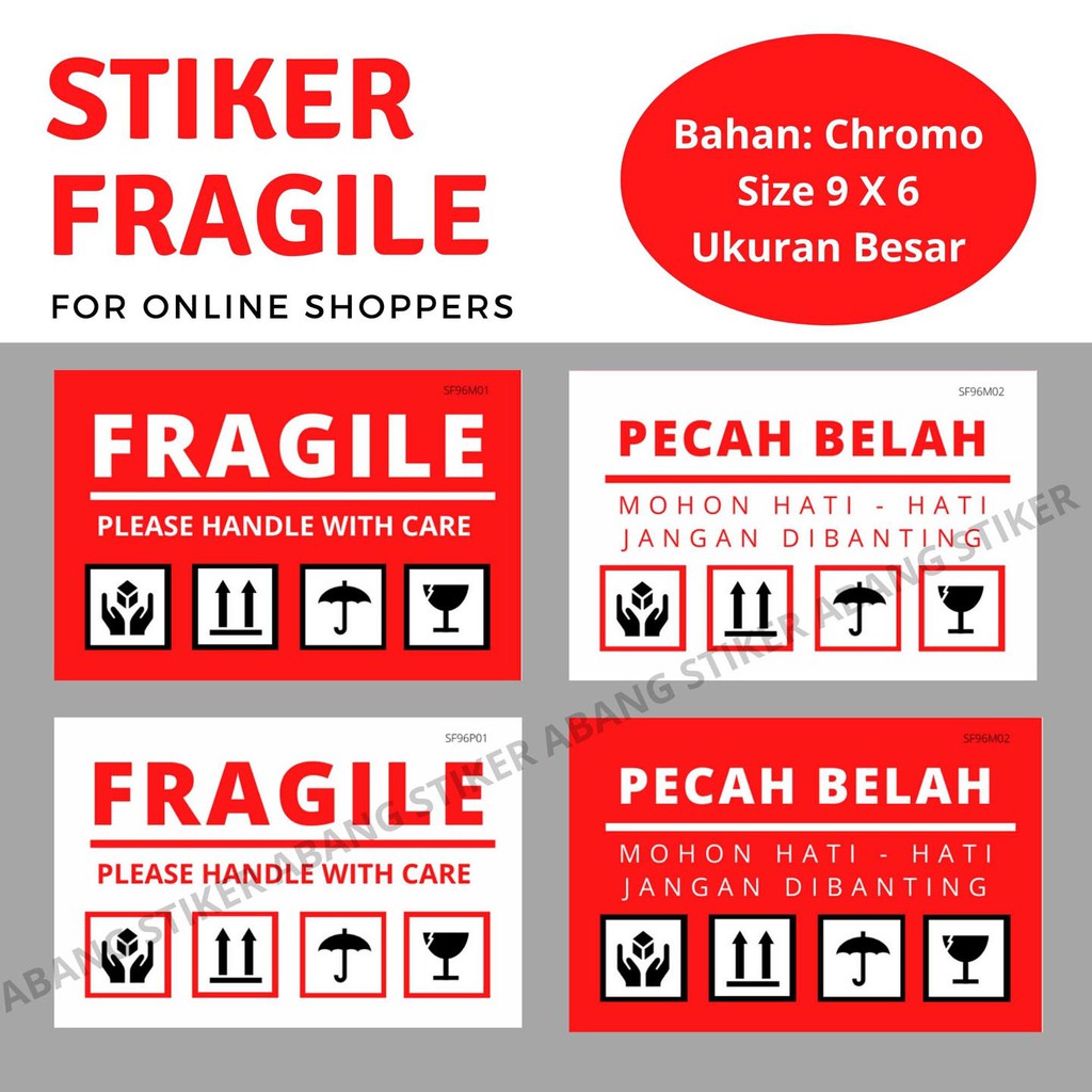 Jual Stiker Fragile 4 Simbol 9 x 6 cm | Shopee Indonesia