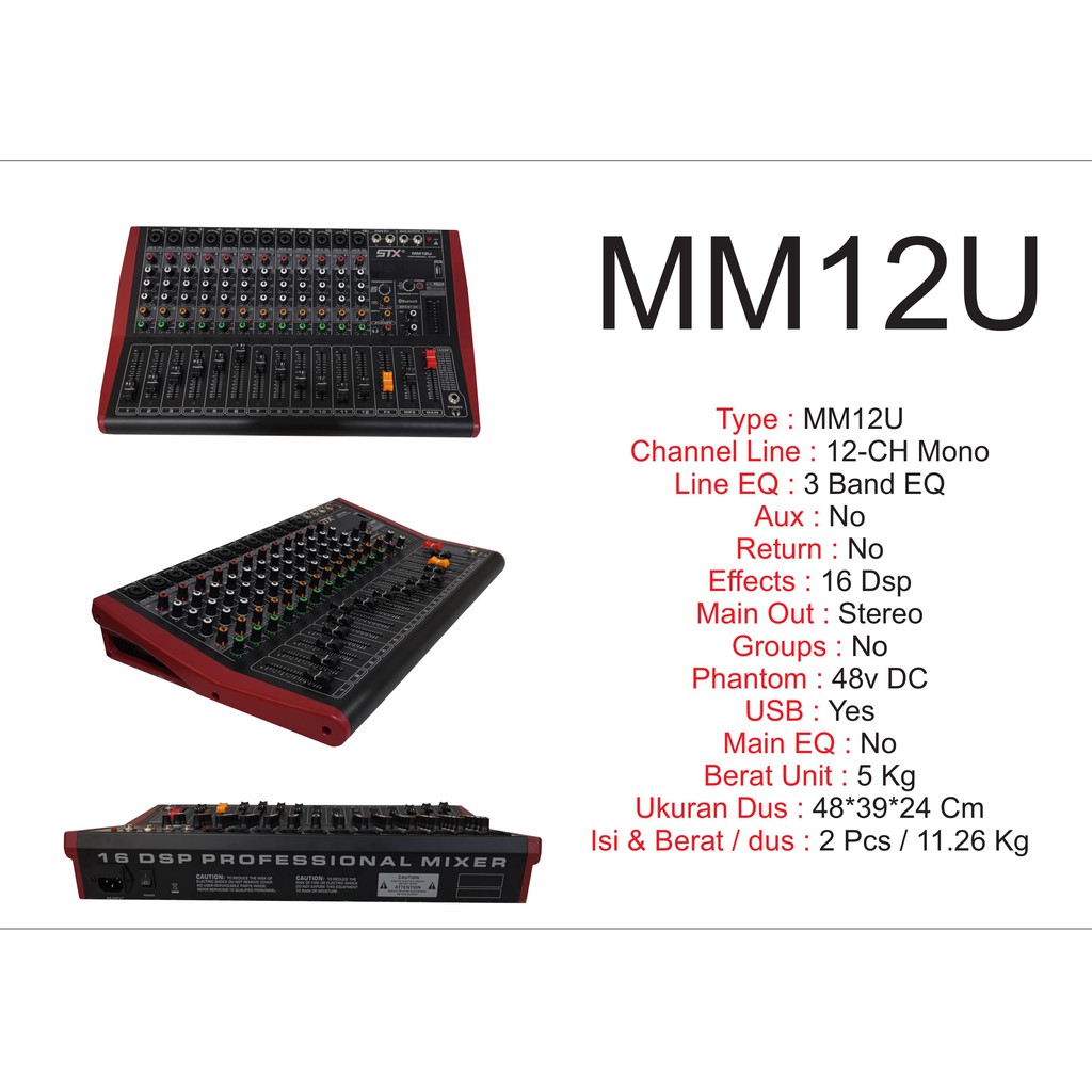 Jual Mixer Professional 12 Channel Merk STX | Shopee Indonesia