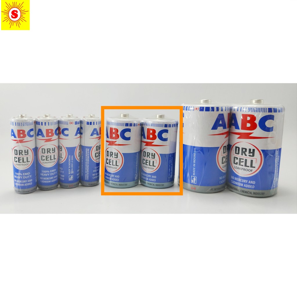 Jual Baterai ABC Battery - ABC Biru - Type C - Tanggung (1 Pack isi 2 ...