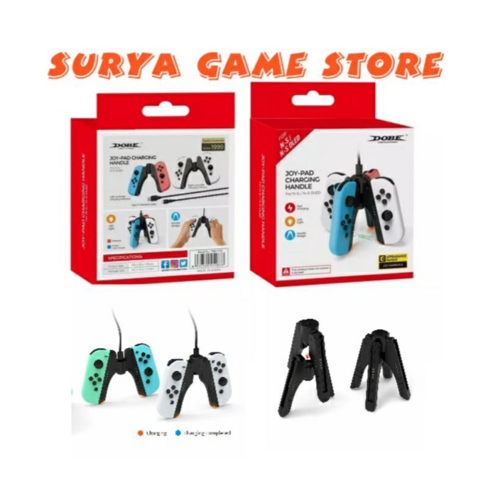 Jual DOBE CHARGING HANDLE GRIP JOY PAD/ JOYCON / JOY CON NINTENDO SWITCH V1,V2,OLED | Shopee ...