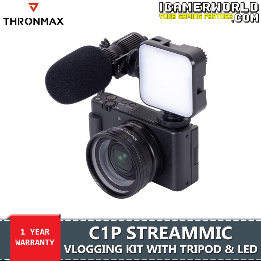Jual Thronmax C1P StreamMic Vlogging Kit With Tripod&LED Mobile Microphone | Shopee Indonesia