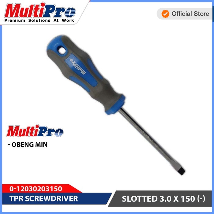 Jual MULTIPRO - OBENG TPR MINUS (TPR SCREWDRIVER (-) SLOTTED) - GARANSI ...