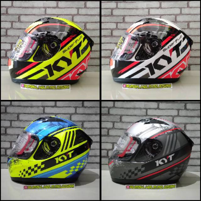 Jual KYT R10 Super fluo Flat clear original | Shopee Indonesia