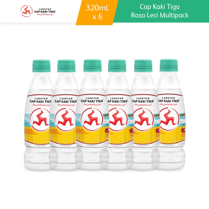 Jual Cap Kaki Tiga Rasa Leci Botol 320ml Multipack (BERKUALITAS) | Shopee Indonesia