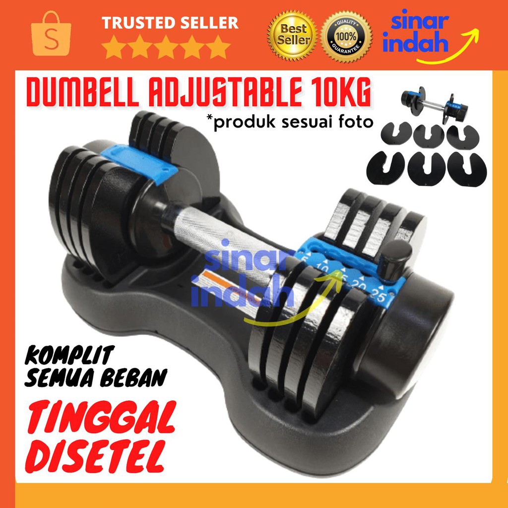 Jual Dumbell Adjustable Dambel Barbel Dumbbell Gym Fitness 10kg Bowflex ...