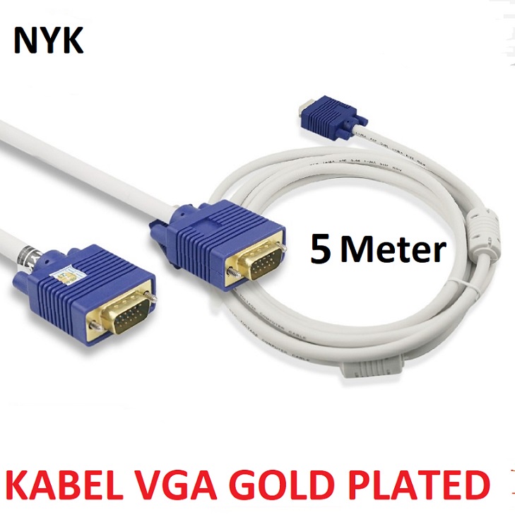 Jual KABEL VGA 5 Meter HIGH QUALITY GOLD PLATED - NYK | Shopee Indonesia