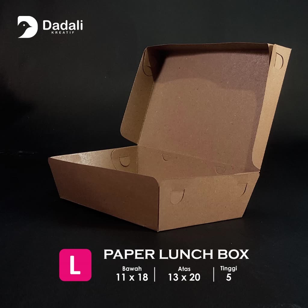 Jual Kotak Makan Paper Lunch Box Kraft Coklat Laminasi Ukuran L/M/S/XS Tebal 290 gsm | Shopee ...