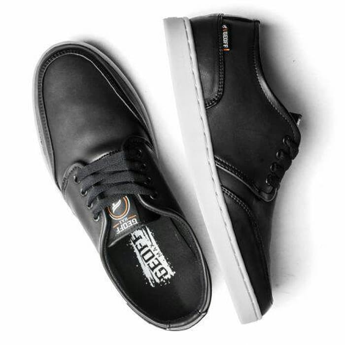 Jual Sepatu GEOFF MAX ( Authentic Leather Black White ) Original ...
